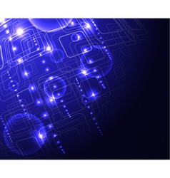 Stylized glowing background with digital symbols Vector Image