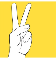 Number 4 or four hand sign line art style Vector Image