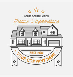 House construction company identity with suburban Vector Image