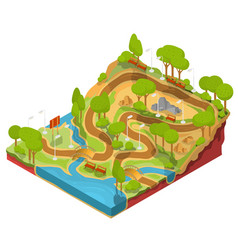 3d isometric cross section Royalty Free Vector Image