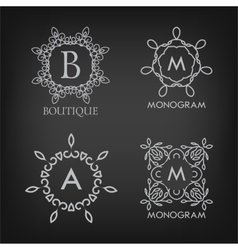 Set of luxury simple and elegant monogram designs Vector Image