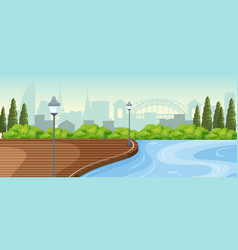 Beautiful nature landscape drawing scenery Vector Image