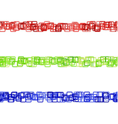 Repeatable square pattern separator line set Vector Image