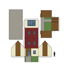 The paper model of a house Royalty Free Vector Image
