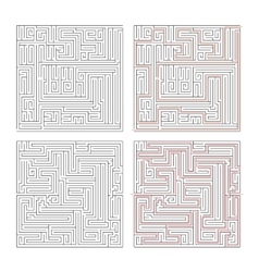 Two different mazes high complexity on white Vector Image