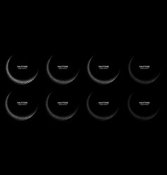 Halftone incomplete circle frame dots Royalty Free Vector