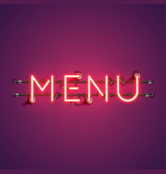 Menu neon text Royalty Free Vector Image - VectorStock