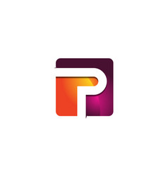 P square frame letter logo design with black and Vector Image