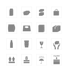 Fragile icon packaging shipping handle white care Vector Image