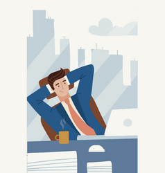 Big boss on workplace Royalty Free Vector Image