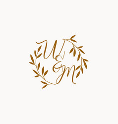 Mj initial wedding monogram logo Royalty Free Vector Image