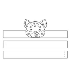 Printable dog paper crown party headband die cut Vector Image