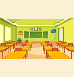 Cartoon of school classroom Royalty Free Vector Image