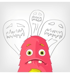 Skeleton in a jelly monster cartoon Royalty Free Vector