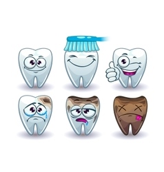 Funny cartoon teeth set Royalty Free Vector Image