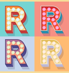 R italic letter with diamonds Royalty Free Vector Image