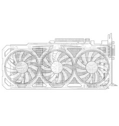Gpu card outline Royalty Free Vector Image - VectorStock