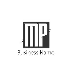 Initial letter mp logo template design Royalty Free Vector