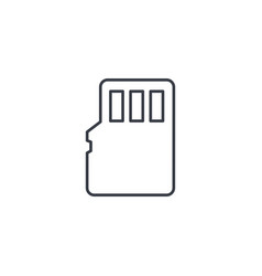 Flash memory sd card thin line icon linear Vector Image