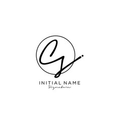 Cs initial handwriting logo with circle template Vector Image