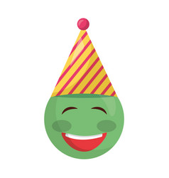 Smiley emoji party hat Royalty Free Vector Image