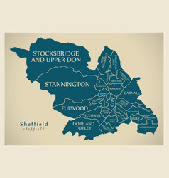 Modern map - lancashire county with districts Vector Image