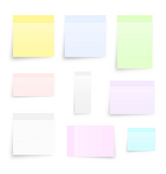 Set different types sticky note isolated on Vector Image
