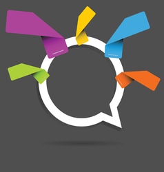 Speech bubble pointer empty sticker five color Vector Image