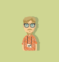 Cartoon character man with goatee and glasses Vector Image