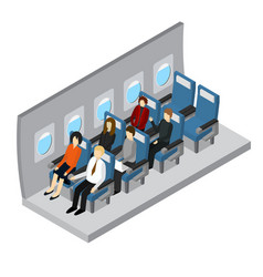 Aircraft interior isometric view Royalty Free Vector Image