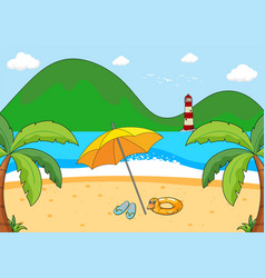 A simple beach scene Royalty Free Vector Image