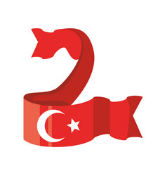 Turkish ribbon detailed style icon design Vector Image