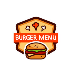 Burger very tasty logo emblem icon Royalty Free Vector Image