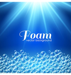 Cleaning foam with bubbles white froth frame Vector Image
