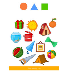 Shapes matching game Royalty Free Vector Image