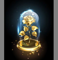 Red rose under the crystal dome Royalty Free Vector Image