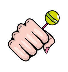 Pop art women hand punch cartoon Royalty Free Vector Image