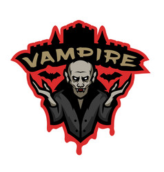 Vampire emblem on a dark background Royalty Free Vector