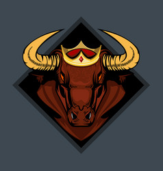 Evil bull head logo Royalty Free Vector Image - VectorStock