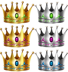 Crown with gem and sharp spires in gothic style Vector Image
