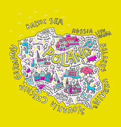 Cartoon map of argentina Royalty Free Vector Image