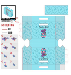 Paper bag template for print easter holiday Vector Image