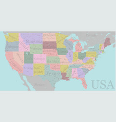 United states - bright colors political map Vector Image