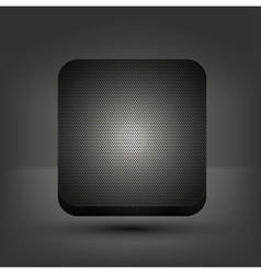 Black round glass button with chrome frame on Vector Image