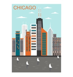 Famous skycraper in chicago usa Royalty Free Vector Image