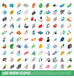 100 data visualization icons set simple style Vector Image