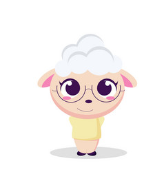 Cute sheep character with a blushing expression Vector Image