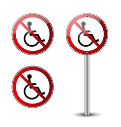 Handicap labels and signs disabled people icons Vector Image