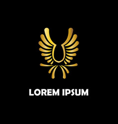 Modern business logo concept gold color flying Vector Image