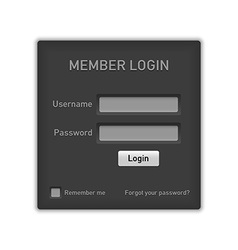 Member login design Royalty Free Vector Image - VectorStock